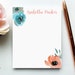 Personalized Floral Notepad With Custom Name | Pink and Blue Flower ...