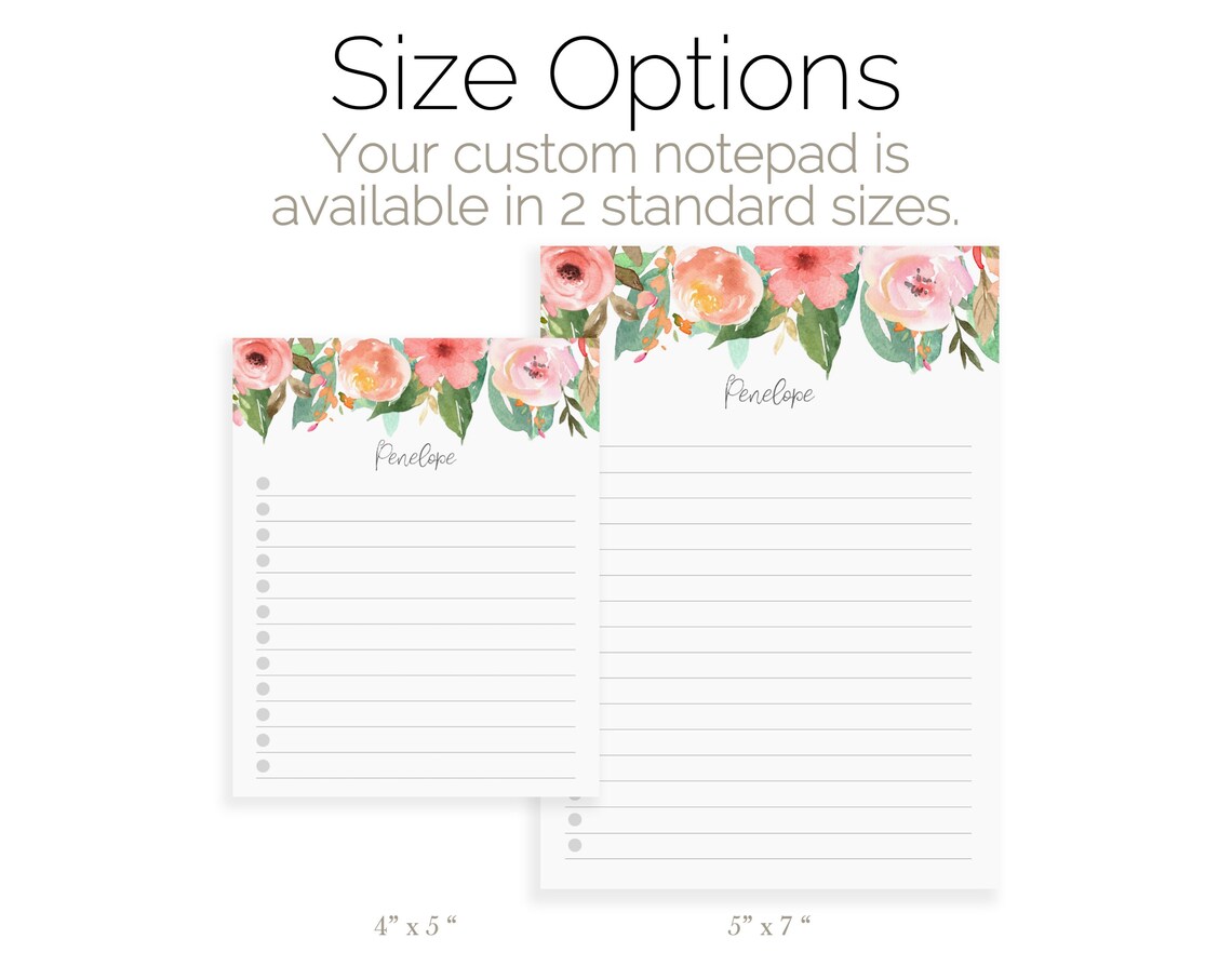 Personalized to Do List Notepad | Custom Pink Floral to Do Notepad ...