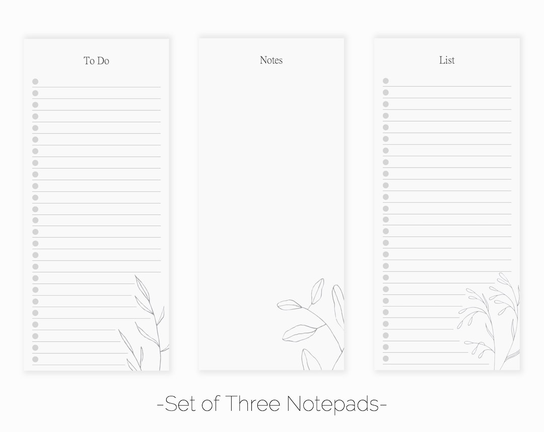 Modern Floral Set of 3 Notepads | Magnetic to Do List Notepad | to Do ...