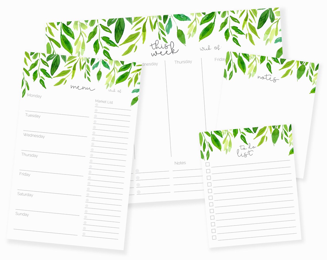 Weekly Planner Notepad Bundle Notepad Set With Weekly Plan - Etsy