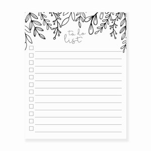 To Do List Notepad | Cute Floral Notepad | Lined to Do List | Doodle ...