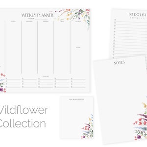 Wildflower Weekly Planner Notepad | 8x10 Floral Notepad Planner Family ...