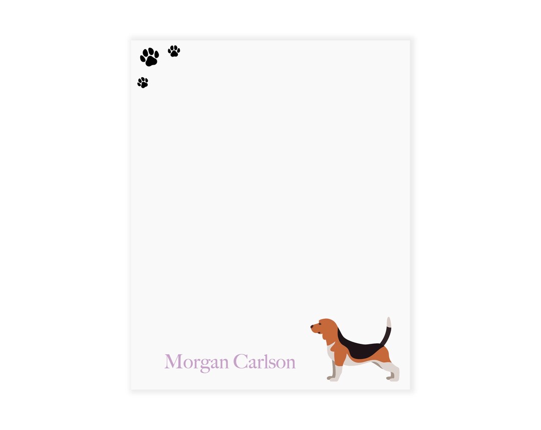 Beagle Dog Personalized Notepad | Beagle Dog Custom Notepad | Beagle ...