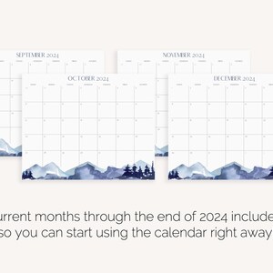 Watercolor Mountain Calendar Notepad, 8x10 2025 Magnetic Calendar for ...