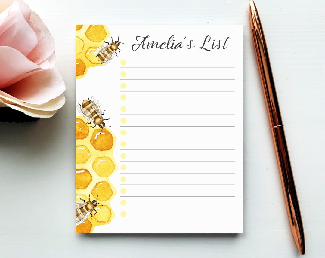 Personalized Honey Bee to Do List Notepad Custom Planner - Etsy