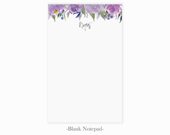 Purple Peony Blank Notepad Notes for Fridge Magnet Pad | Etsy