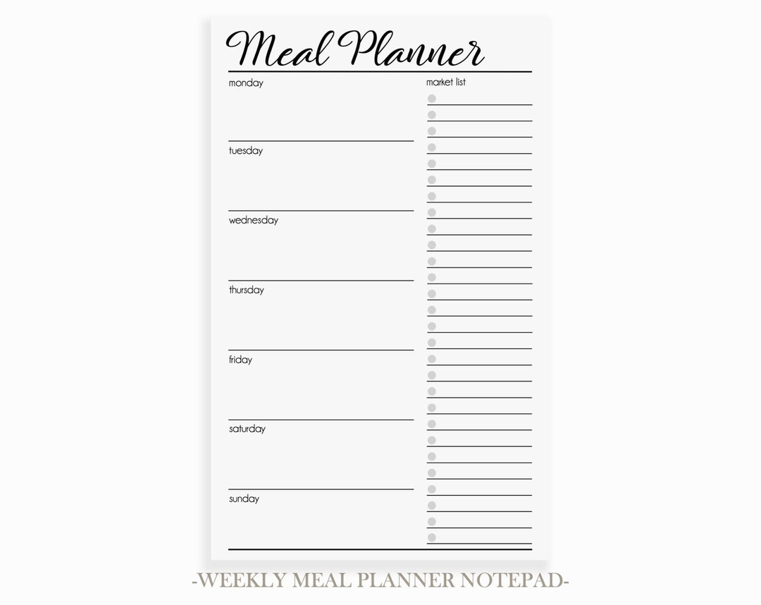 Weekly Meal Planner Notepad | Magnetic Menu Planner Notepad With ...