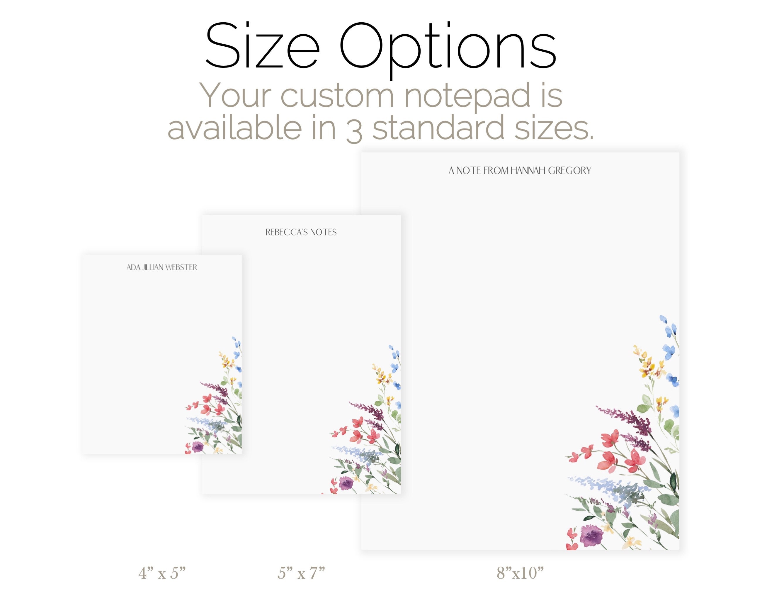 Wildflower Custom Notepad Flower Personalized Notepad - Etsy