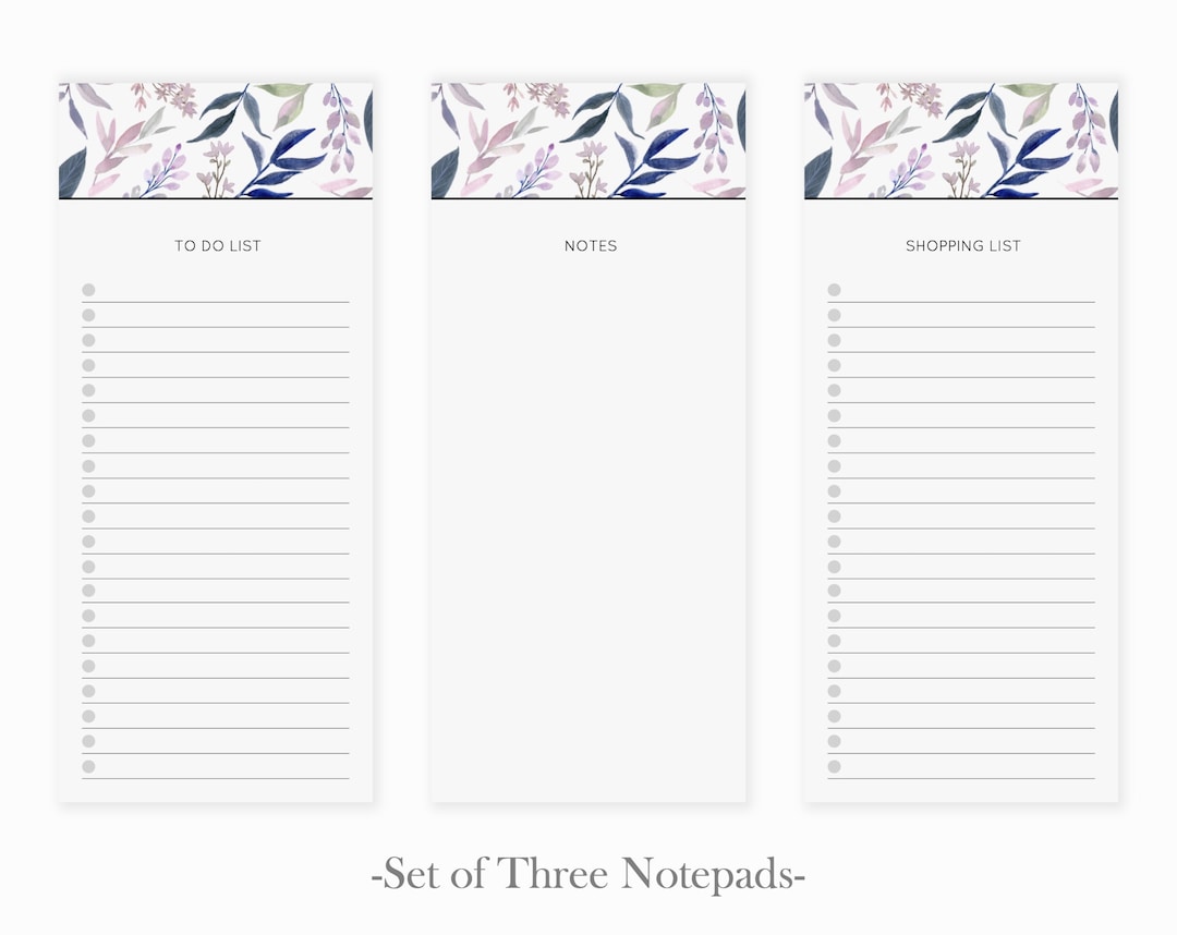 Small Notepad Set of Three | to Do List Desk Pad | Magnetic to Do List ...