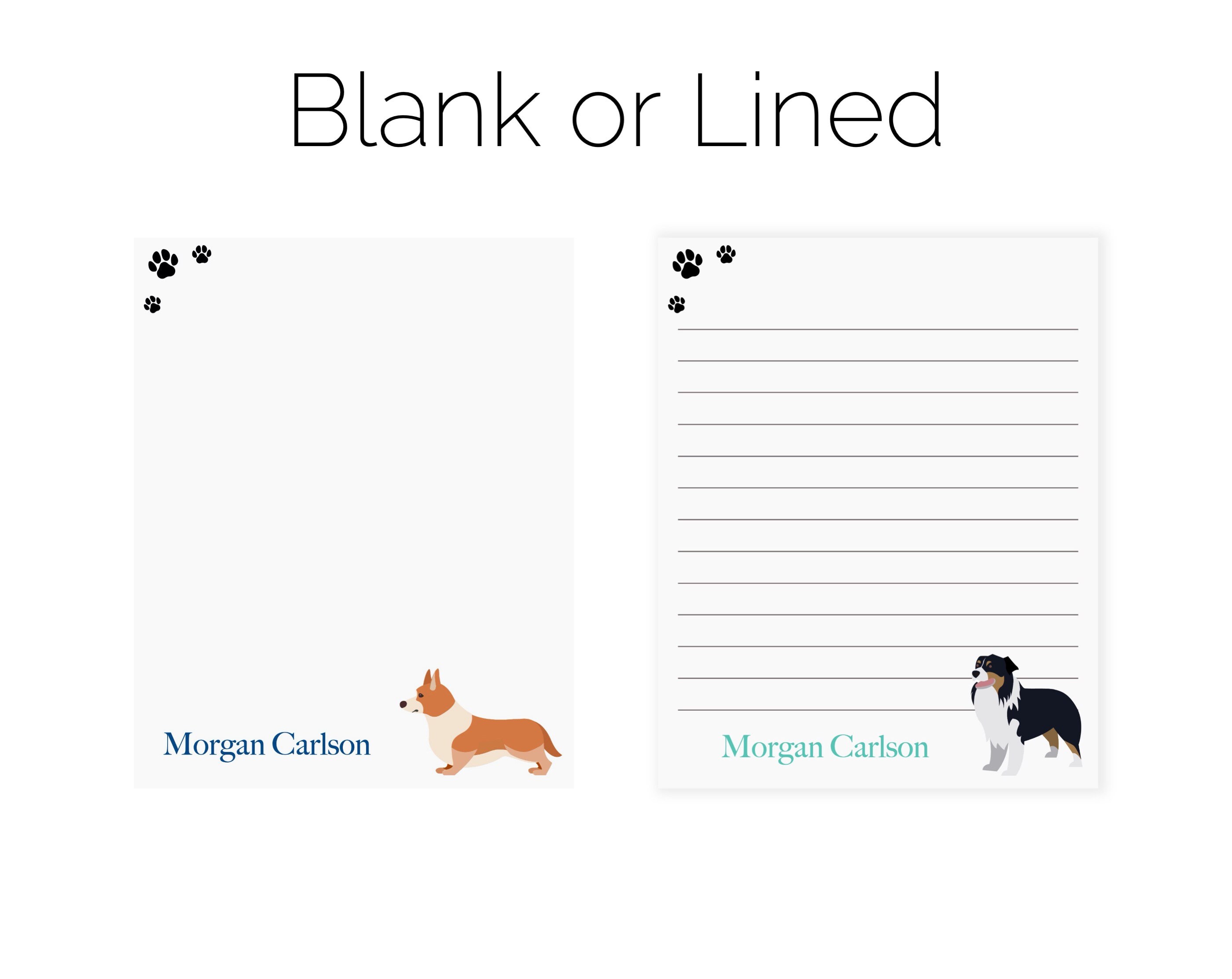 Border Collie Dog Personalized Notepad Dog Custom Notepad | Etsy