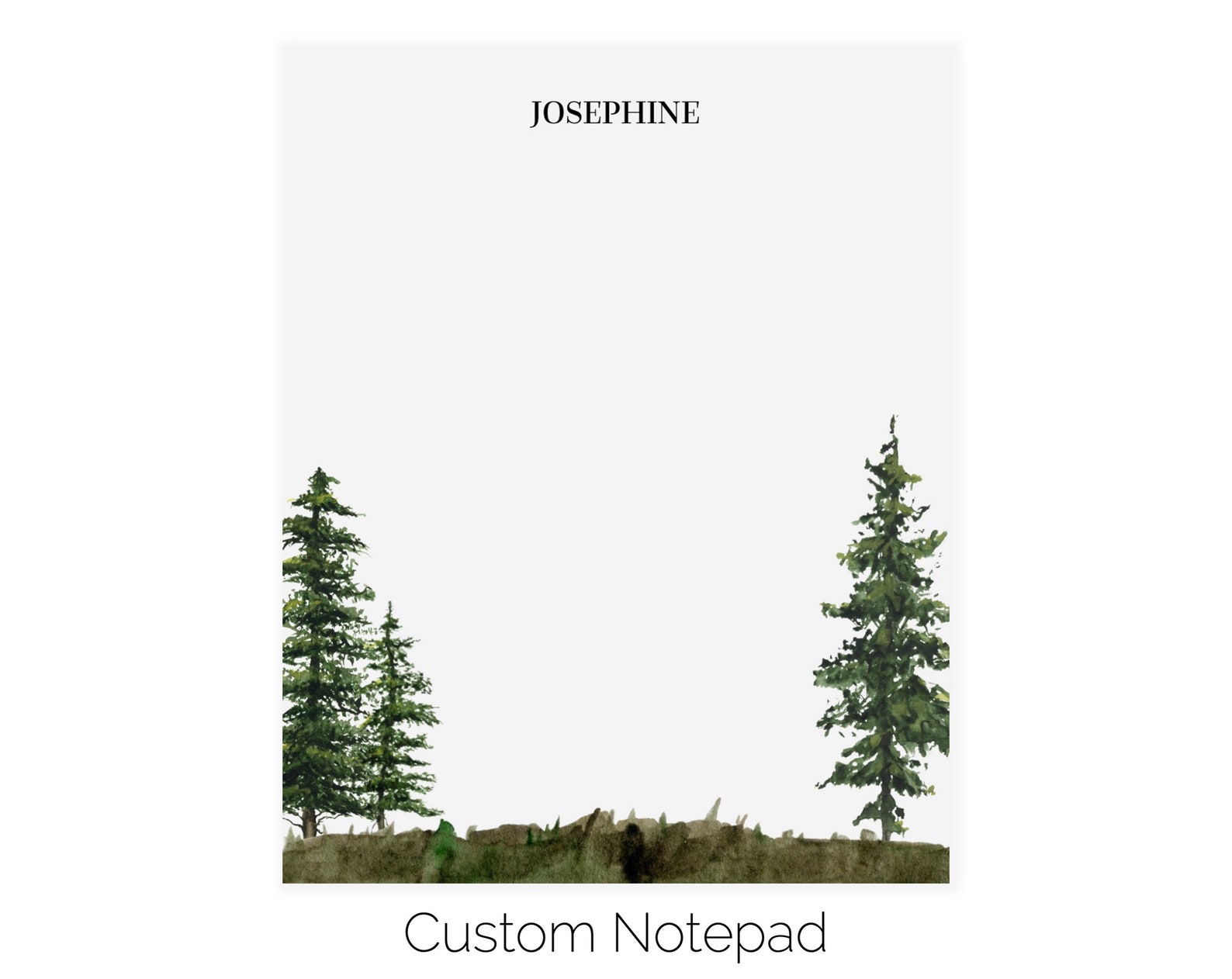Pine Tree Notepad Custom Notepad Nature Theme Outdoors | Etsy