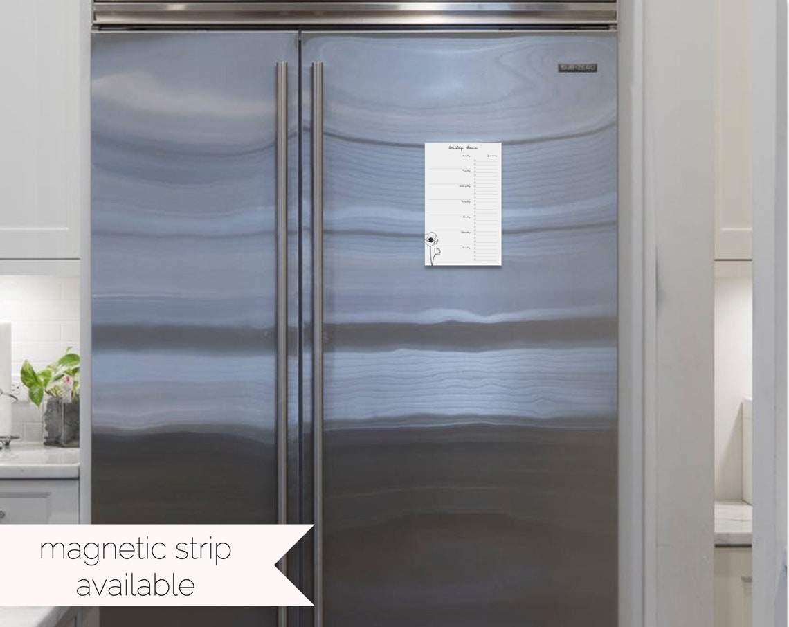 Summer Poppy Meal Planner Notepad Magnetic Weekly Meal - Etsy