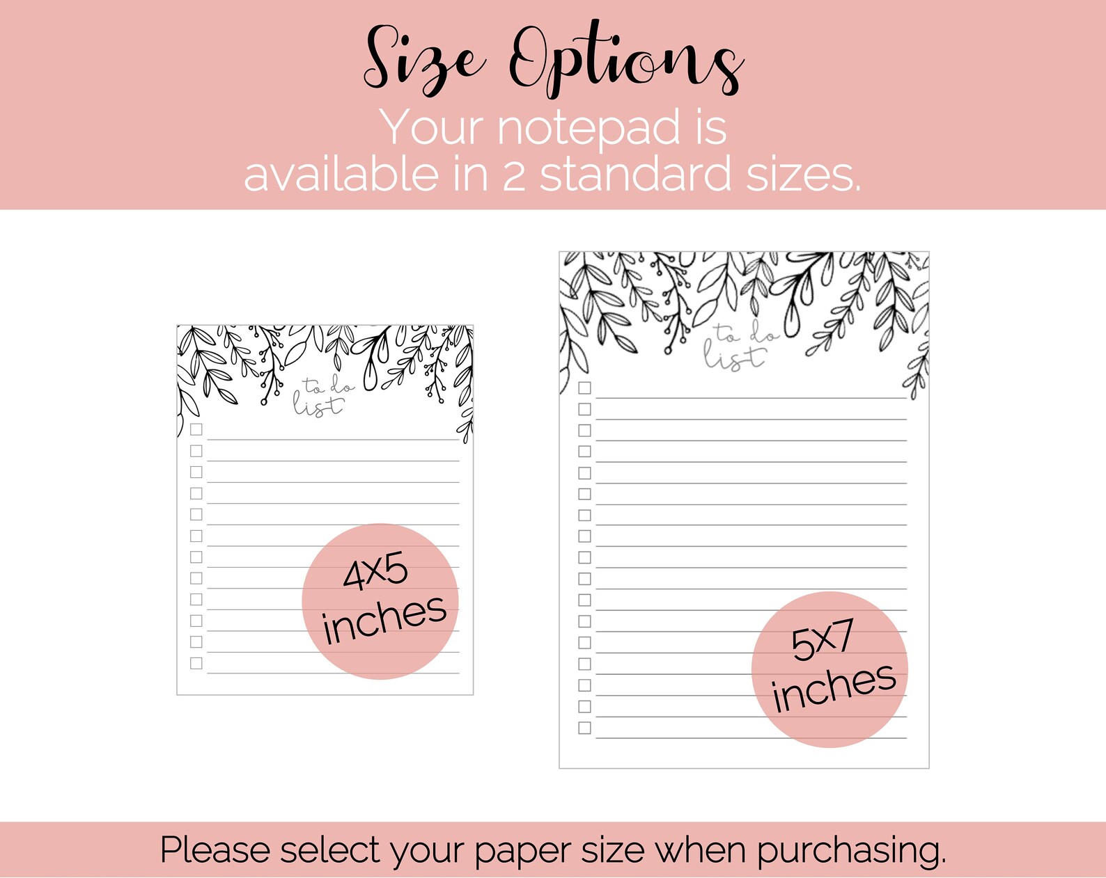 To Do List Notepad | Cute Floral Notepad | Lined to Do List | Doodle ...