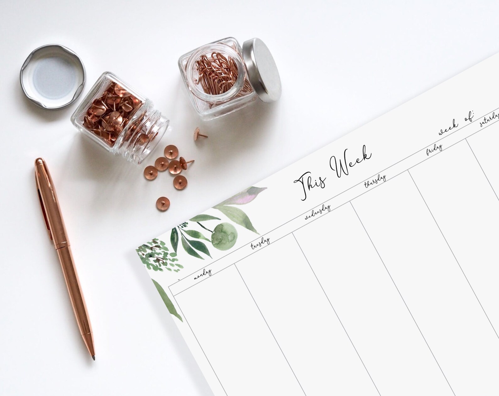 Leaves Weekly Planner Notepad Weekly Notepad Planner 2020 | Etsy