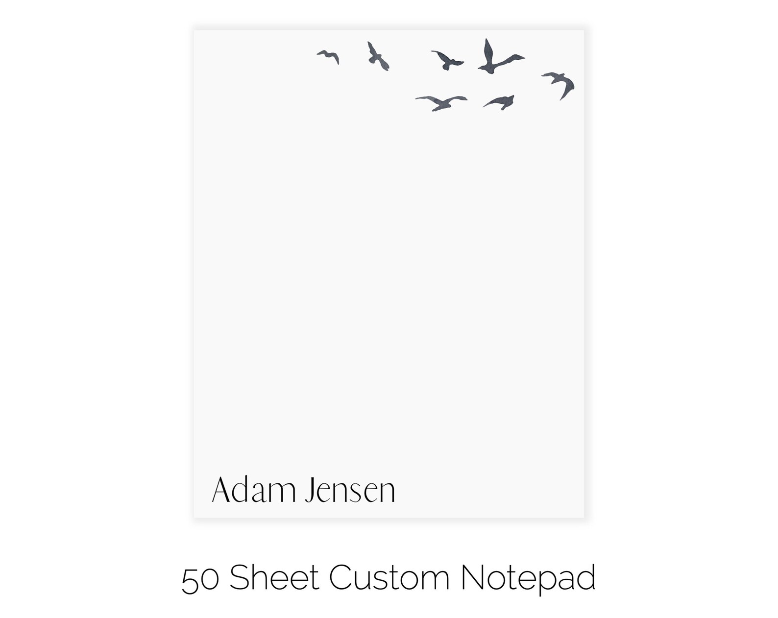 Flock of Birds Custom Bird Notepad Simple Personalized | Etsy