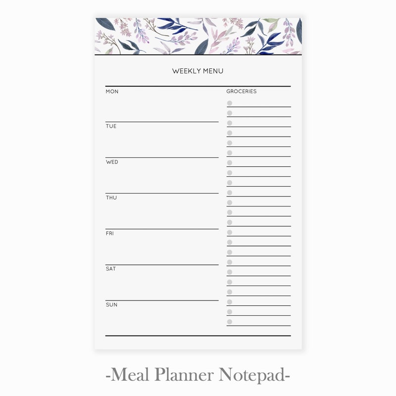 Grocery List and Meal Plan - Etsy