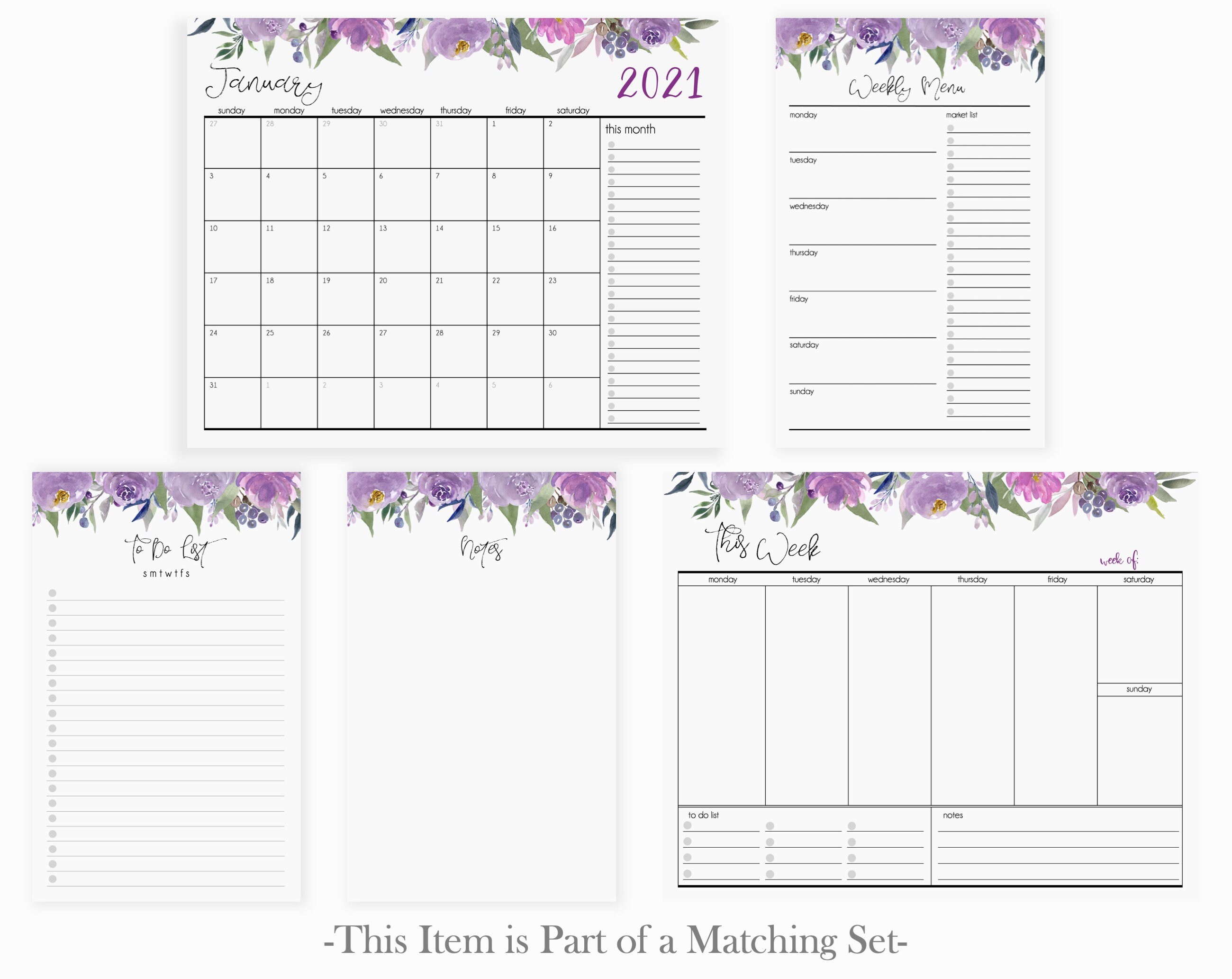 Purple Peony to Do List Notepad | Daily Tasks Checklist Notepad for ...