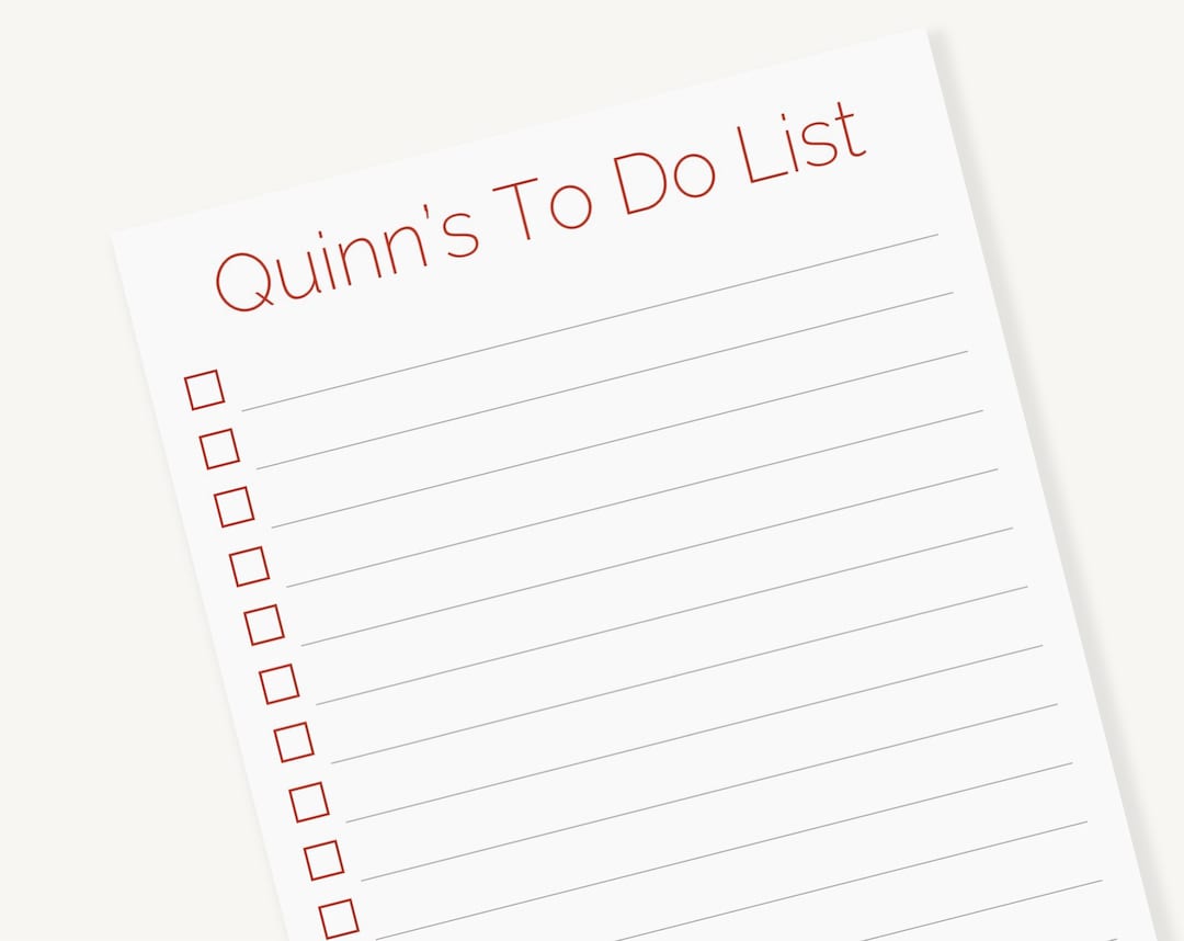 Simple Personalized to Do Checklist Notepad | Custom Check Box to Do ...