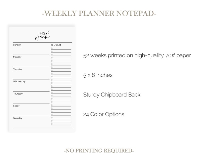 To Do List Weekly Planner Pad 2020 Weekly Planner Weekly - Etsy