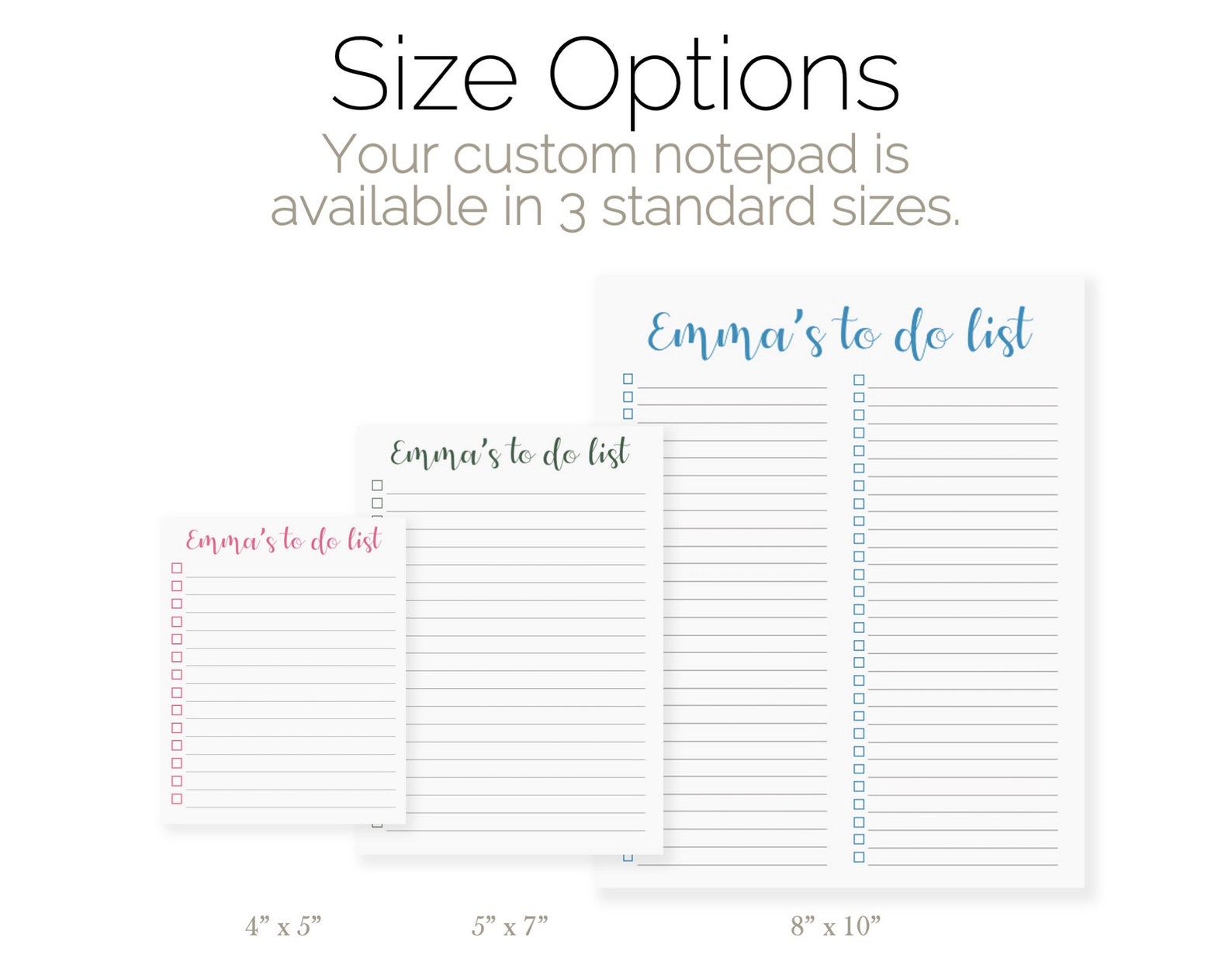 Personalized to Do List Notepad Desk Planner With Checkboxes - Etsy