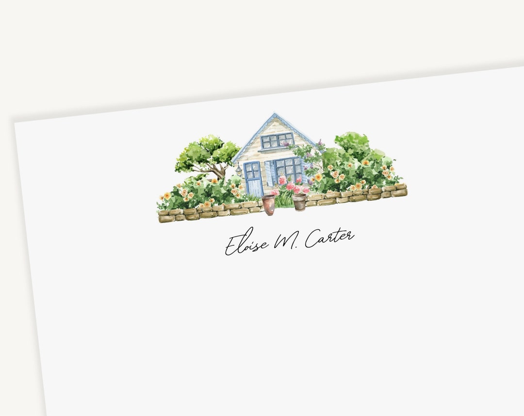 Personalized Cozy Cottage Notepad | Garden House Custom Notepad ...