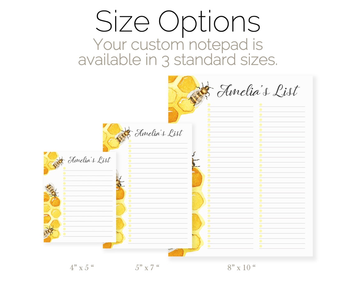 Personalized Honey Bee to Do List Notepad Custom Planner - Etsy