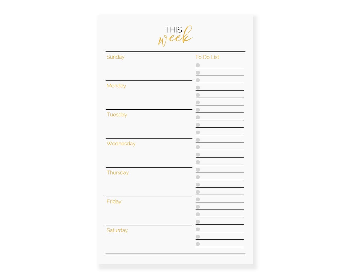 To Do List Weekly Planner Pad 2020 Weekly Planner Weekly - Etsy