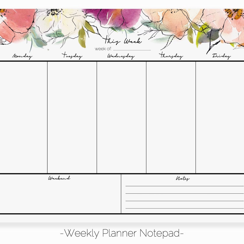 Weekly Planner Pad - Etsy