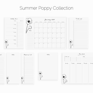 Summer Poppy Calendar Notepad, Magnetic Calendar for Fridge, 2026 Desk ...