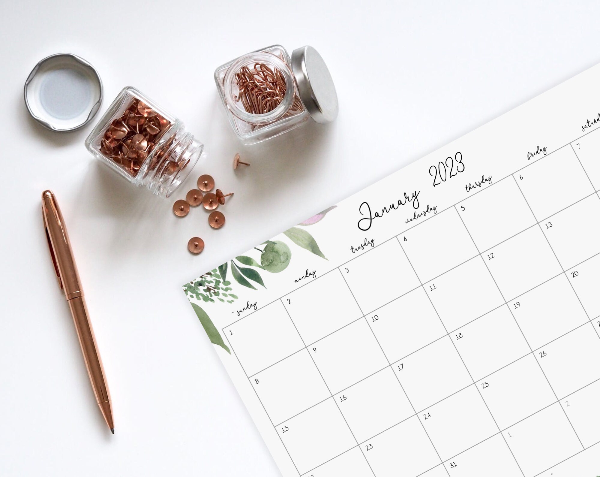 Eucalyptus Leaf Calendar Notepad 8 X 10 Magnetic Calendar - Etsy