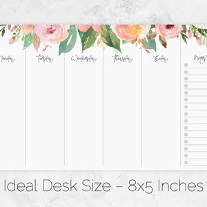 To Do List Floral Weekly Planner Pad | Small Weekly Planner Notepad | 5 ...