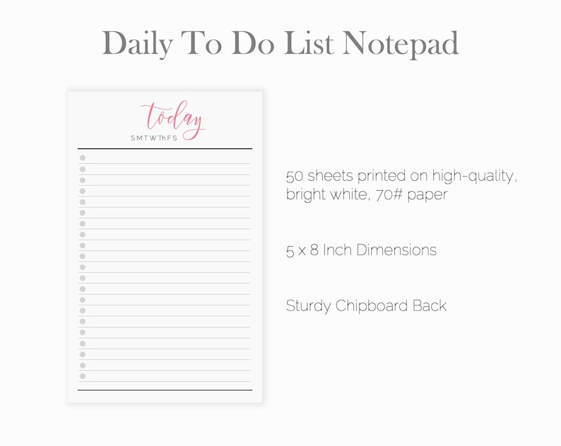 Magnetic to Do List Notepad Daily Tasks Checklist Notepad - Etsy