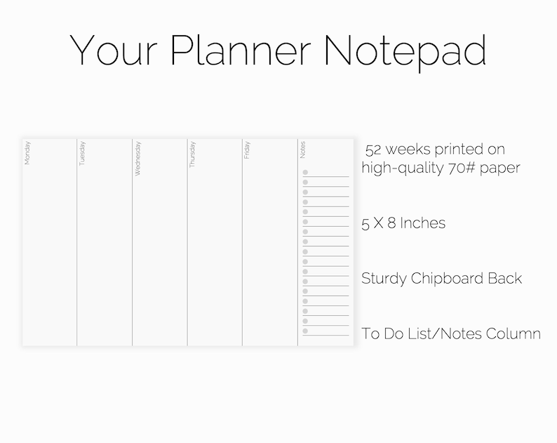 Modern Weekly Planner Pad Small Weekly Calendar Desk Pad - Etsy