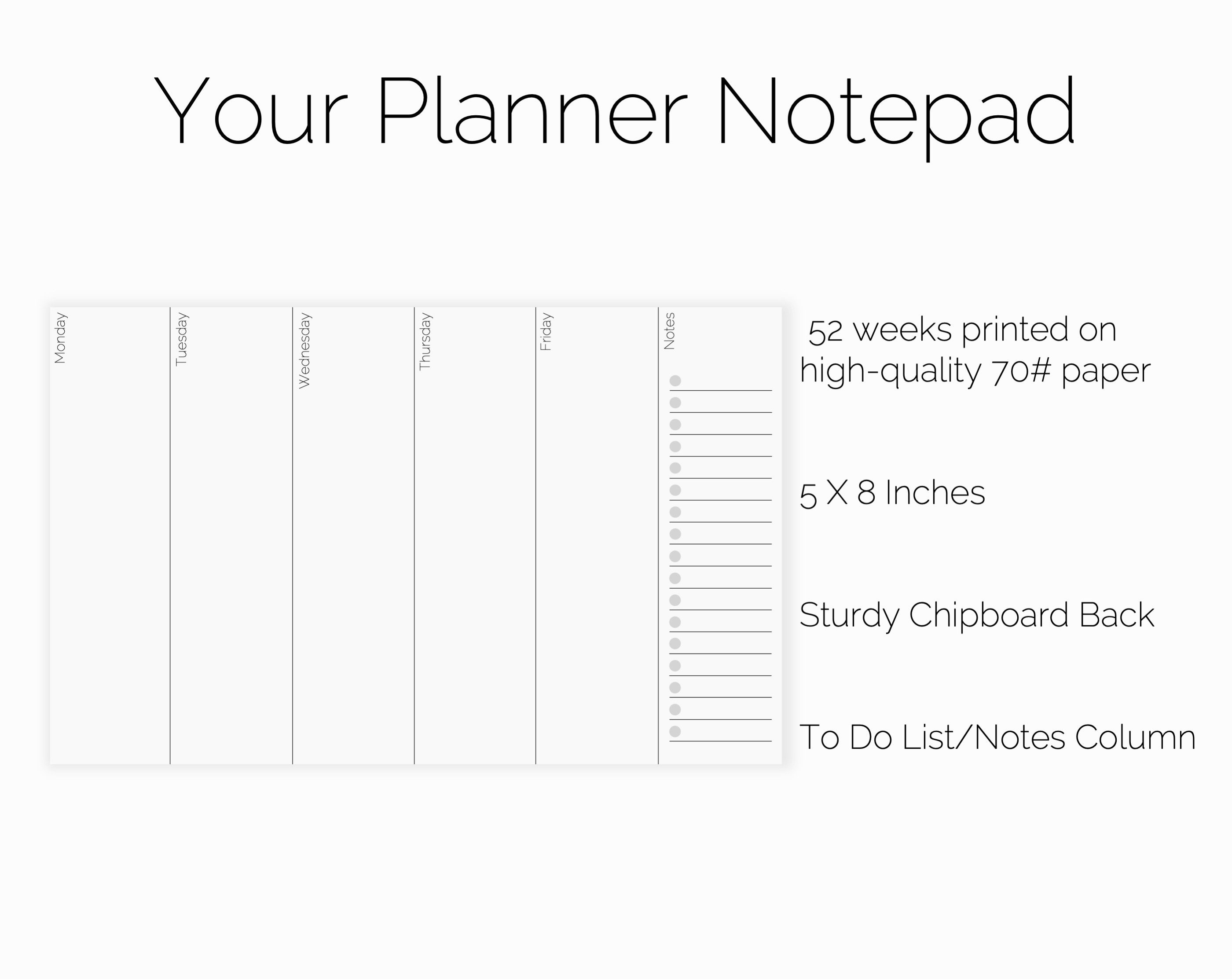 Modern Weekly Planner Pad Small Weekly Calendar Desk Pad - Etsy