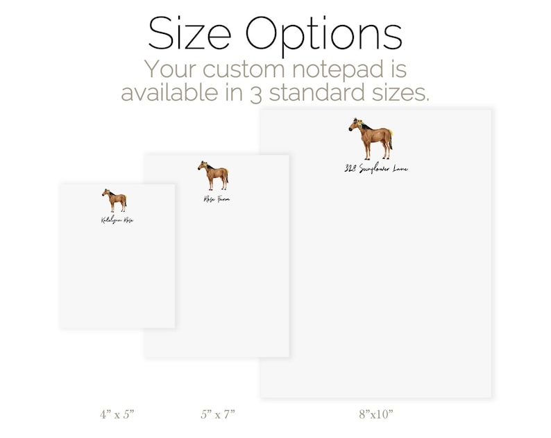 Personalized Horse Notepad Floral Horse Cute Farm Notepad - Etsy
