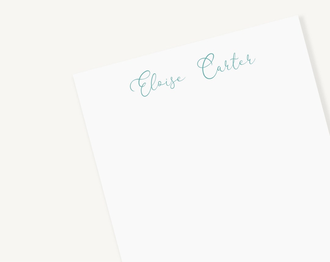 Personalized Cursive Name Notepad | Custom Script Name Notepad ...