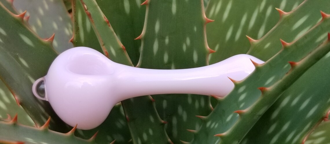 Sweetmilkypinkboro Lampwork Glass Smoking Pipe With Clear - Etsy