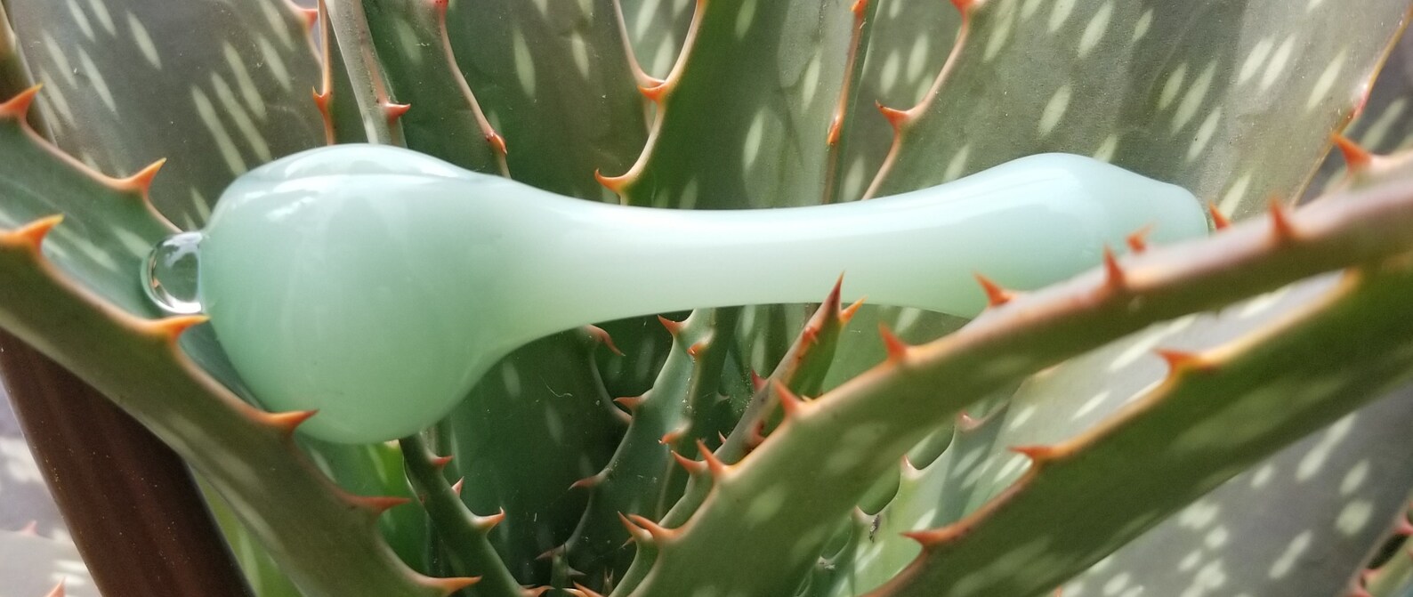 Sweetmilkygreenboro Lampwork Glass Smoking Pipe With Clear - Etsy