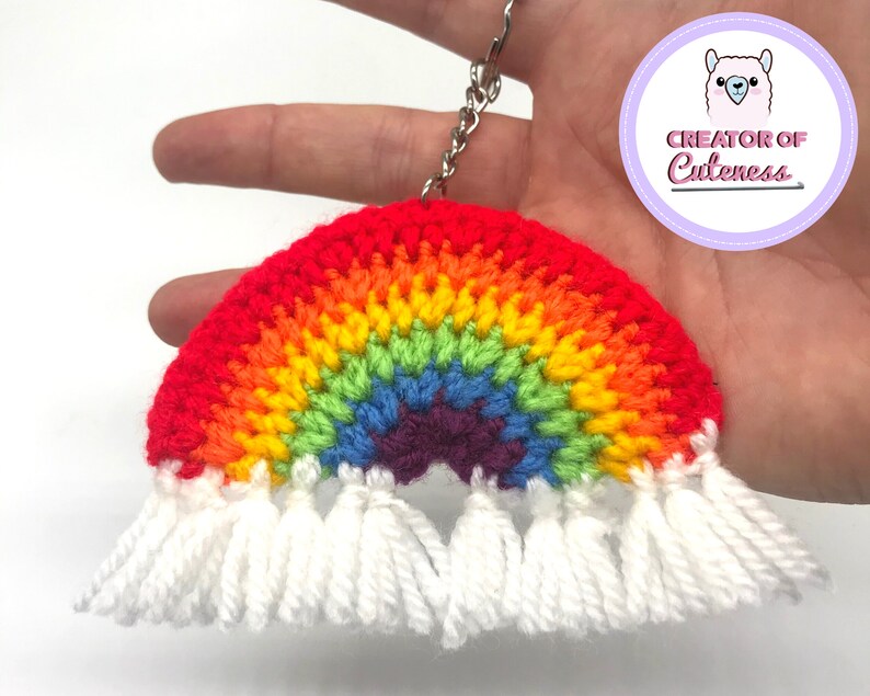 Crochet Rainbow Pattern: *rainbow of Kindness Keyring* Cute Rainbow ...