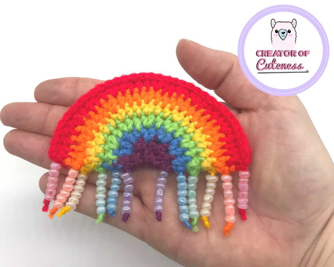 Crochet Rainbow Pattern: *rainbow of Kindness Keyring* Cute Rainbow ...