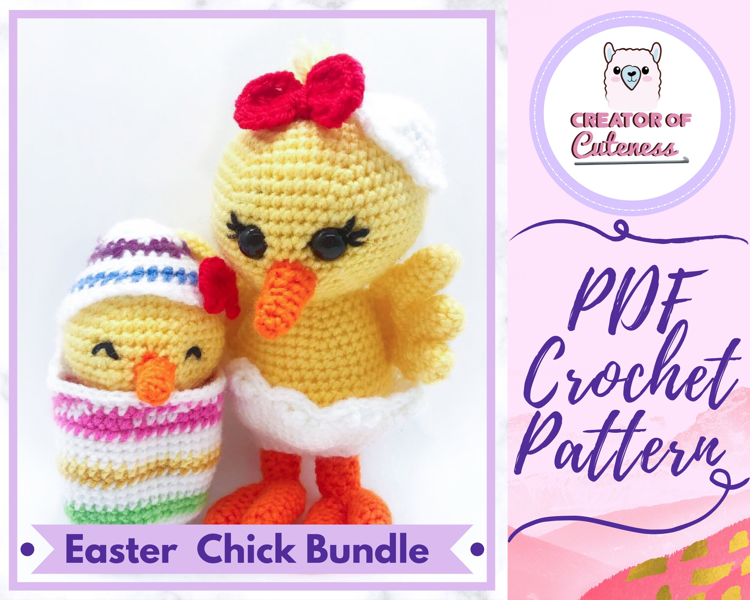 Crochet Chick Pattern Bundle: Cute Easter Chick Amigurumi | Etsy