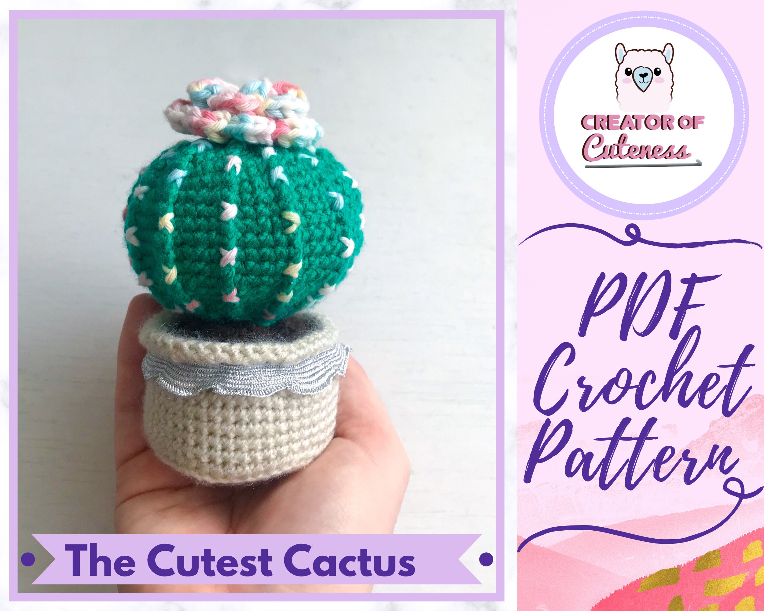 Crochet Cactus Pattern: The Cutest Cactus Plant Amigurumi | Etsy
