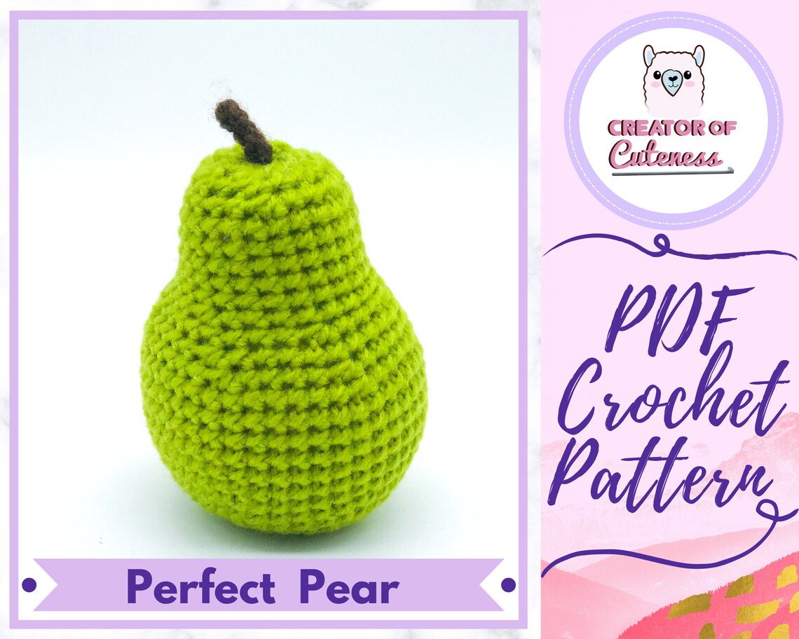 Crochet Pear Pattern: perfect Pear Realistic Fruit Amigurumi - Etsy UK