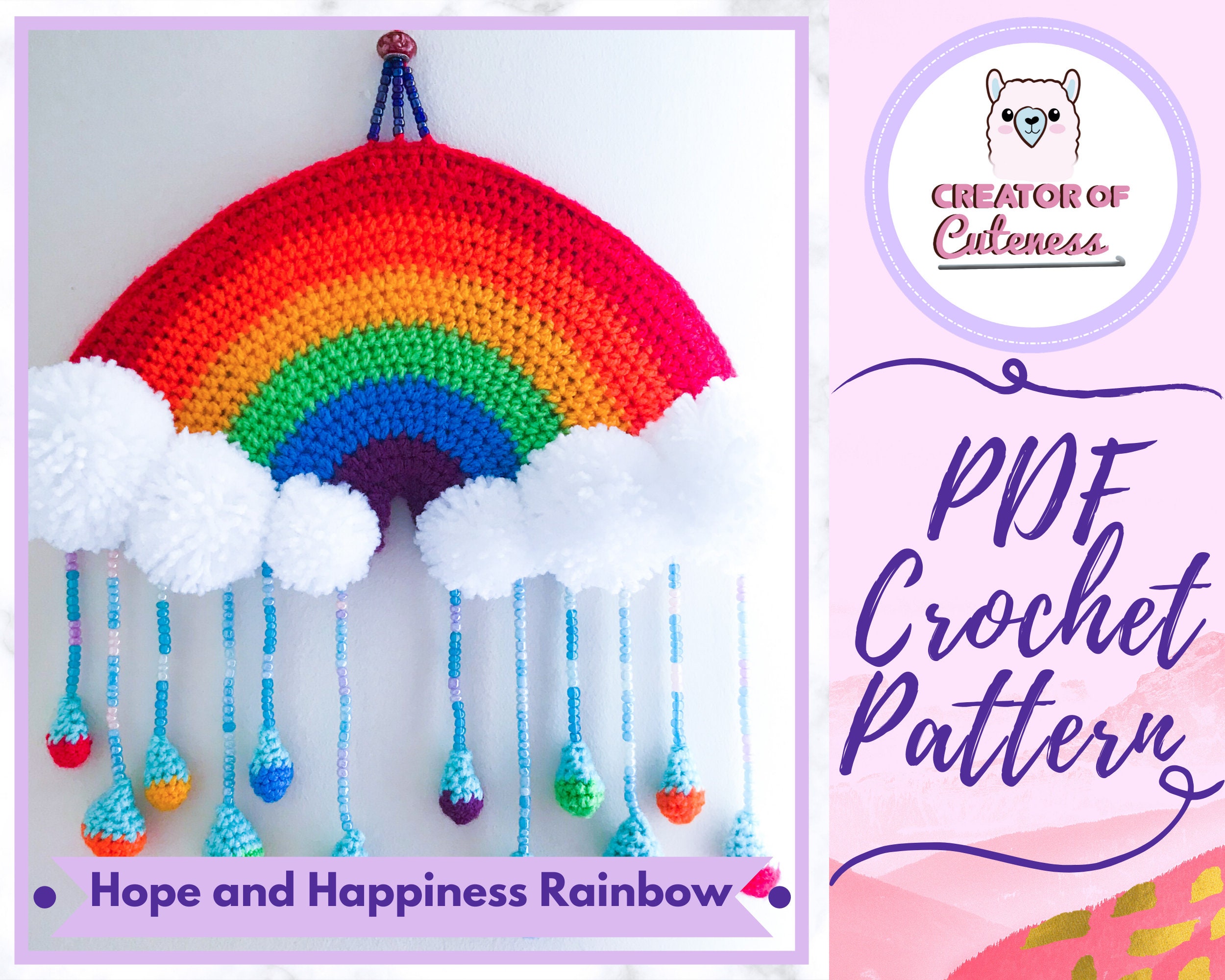 Crochet Rainbow Pattern: Hope and Happiness Rainbow | Etsy