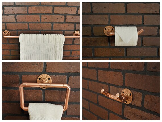 Copper Pipe 4 Piece Set Bathroom Accessories-including Towel | Etsy Canada