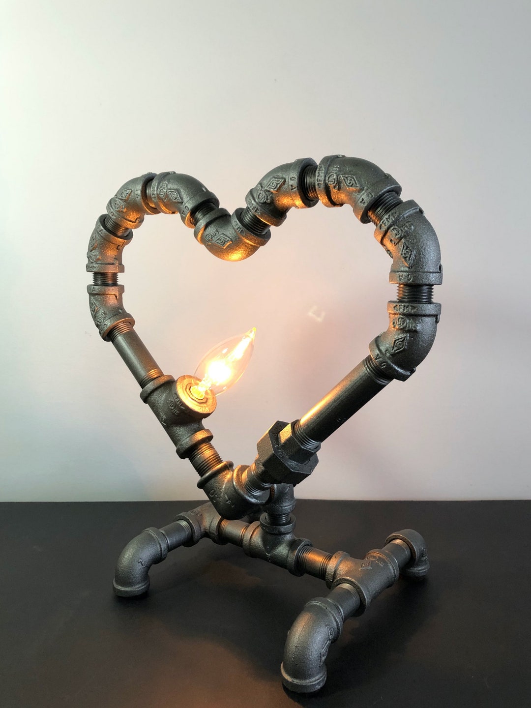 Industrial Lighting-steampunk Heart Shaped Lamp With Dimmer Edison Lamp ...