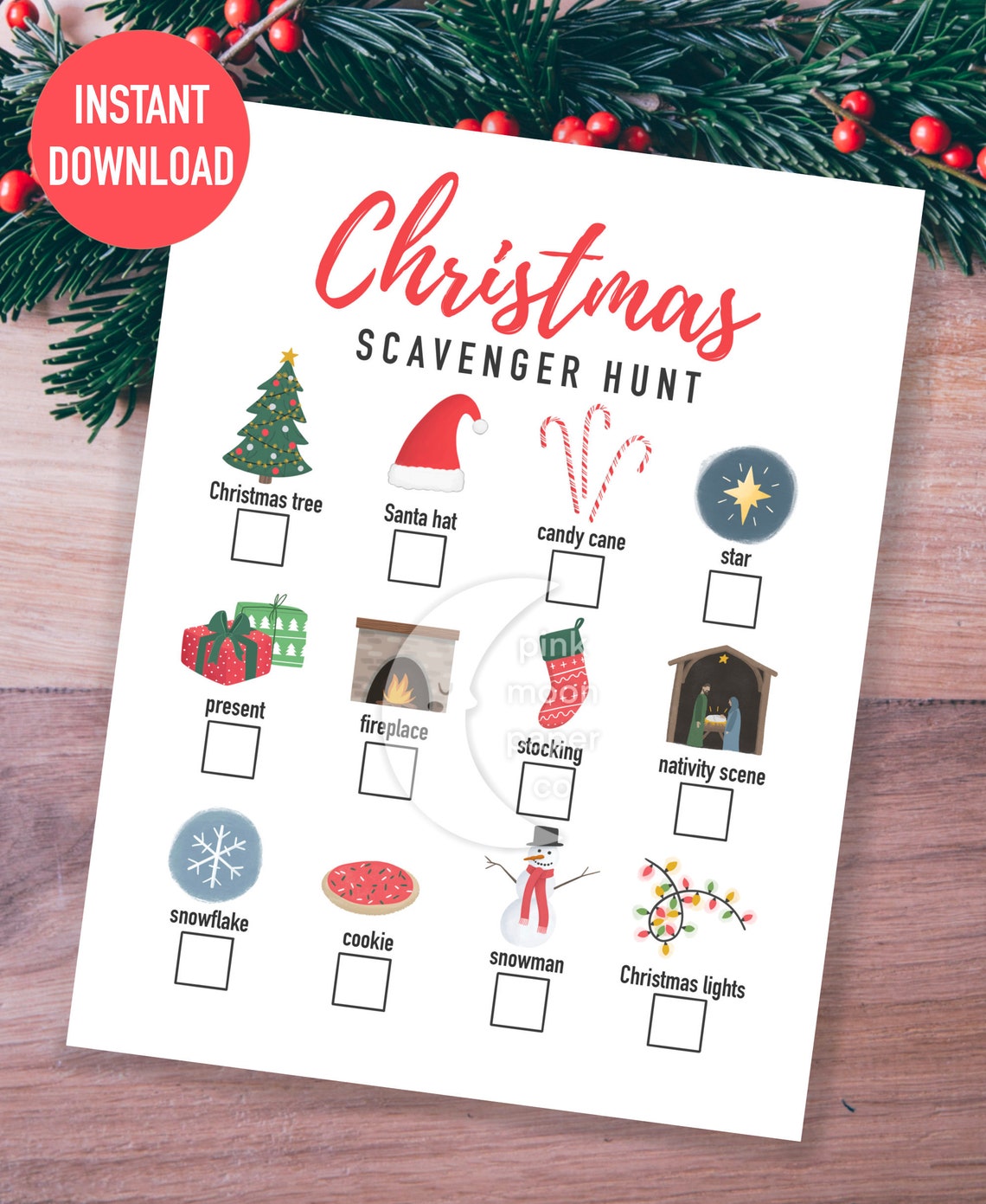 Christmas Scavenger Hunt Printable, Kids Treasure Hunt, Christmas Party ...