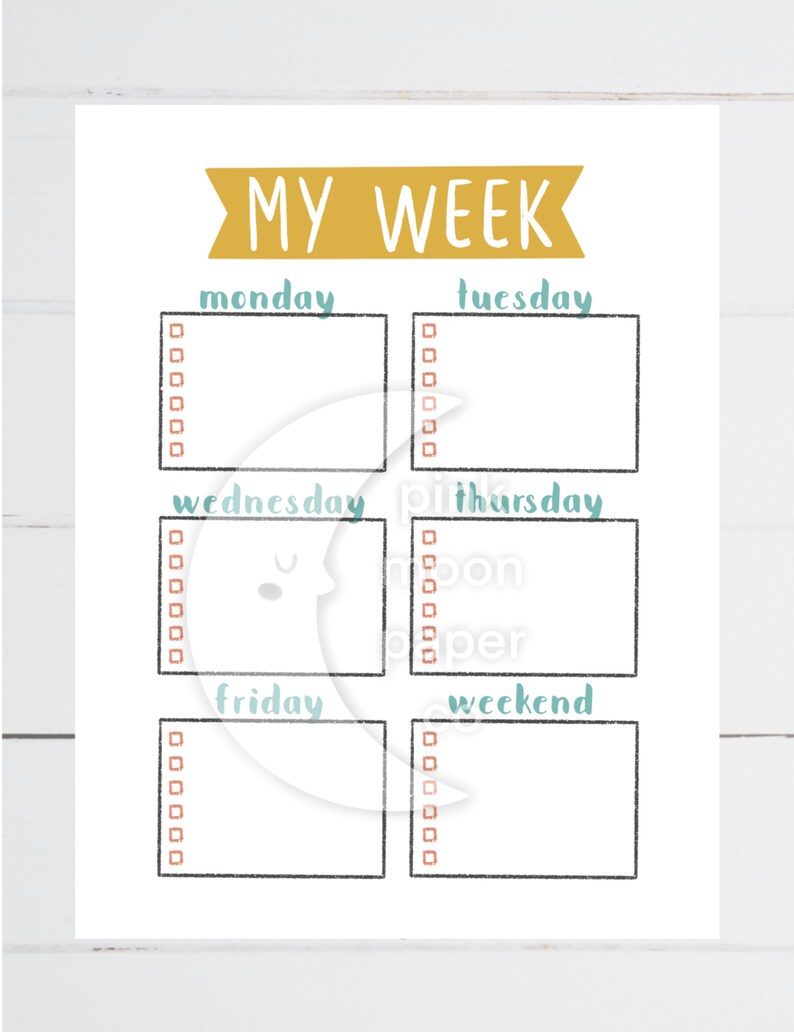 Printable Weekly Schedule, Kids to Do List, Daily Checklist, Chore ...