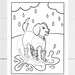 Rainy Day Dog Printable Coloring Page, Kids Coloring Fun, Puppy Party ...