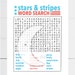 Stars and Stripes Printable Word Search, 4th of July Kids, Independence ...